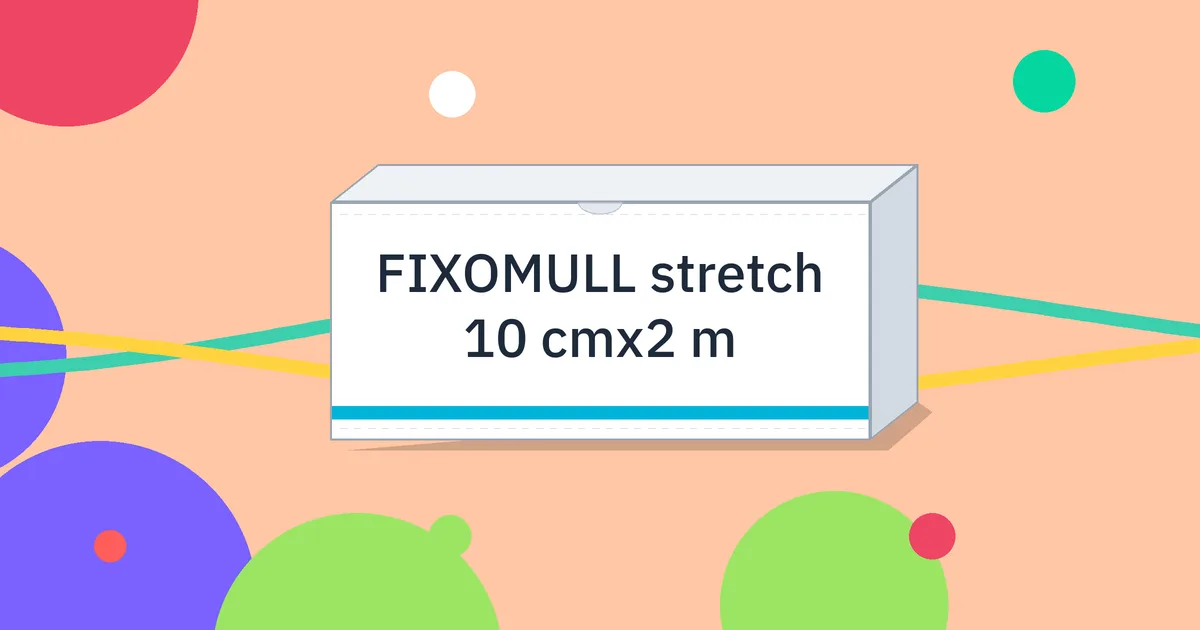 Symbolbild: Packung mit der Aufschrift FIXOMULL stretch 10 cmx2 m (PZN 19347634) – Verfügbarkeit und Bezug in Apotheken in Frankfurt am Main