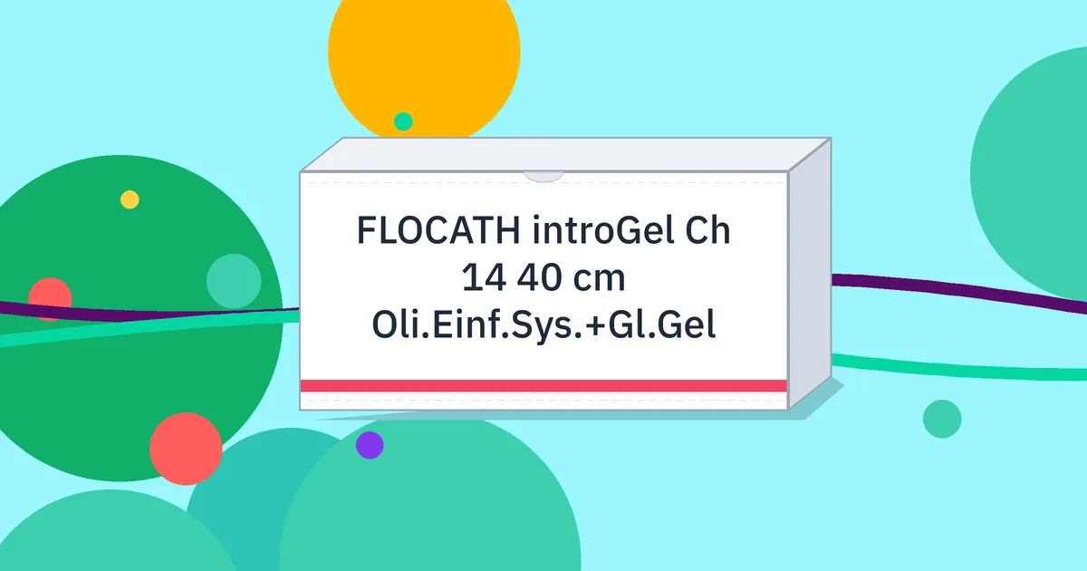 Symbolbild: Packung mit der Aufschrift FLOCATH introGel Ch 14 40 cm Oli.Einf.Sys.+Gl.Gel (PZN 05018996) – Verfügbarkeit und Bezug in Apotheken in Frankfurt am Main