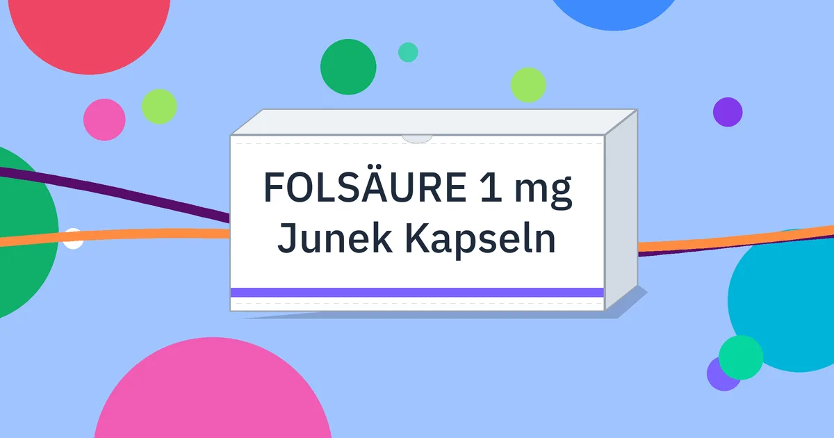 Symbolbild: Packung mit der Aufschrift FOLSÄURE 1 mg Junek Kapseln (PZN 15409657) – Verfügbarkeit und Bezug in Apotheken in Frankfurt am Main