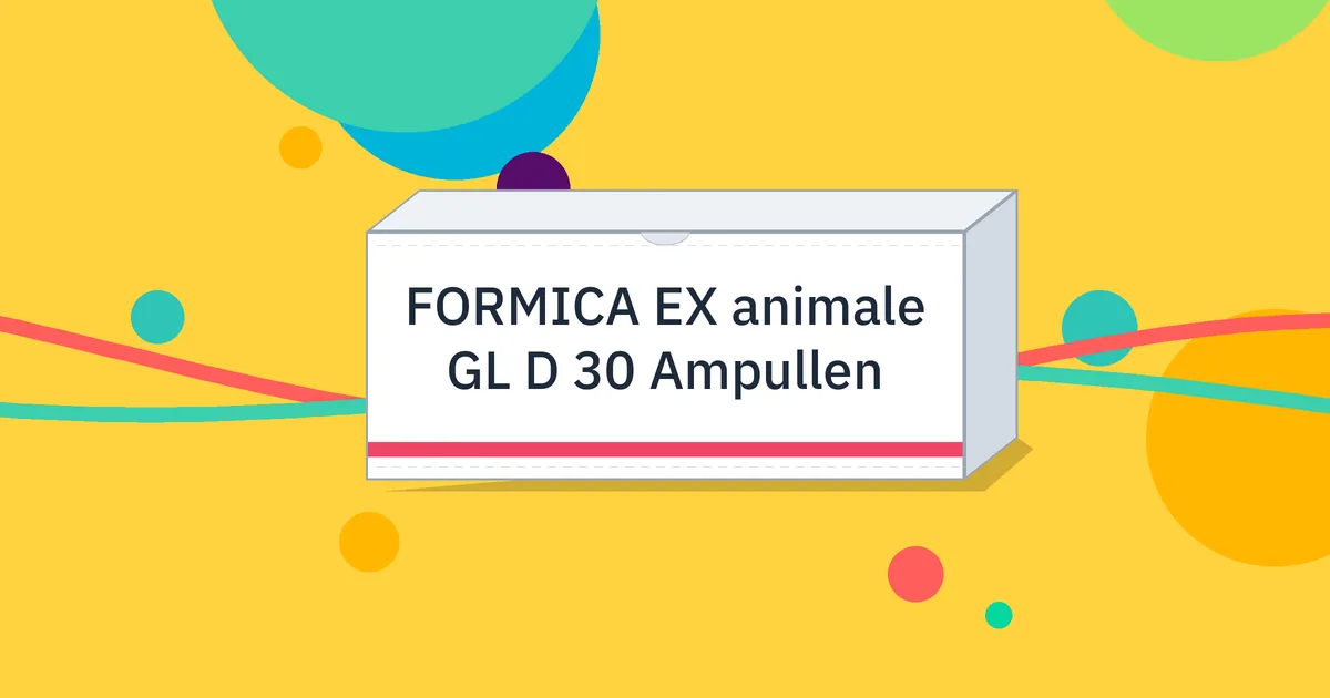 Symbolbild: Packung mit der Aufschrift FORMICA EX animale GL D 30 Ampullen (PZN 02830651) – Verfügbarkeit und Bezug in Apotheken in Frankfurt am Main