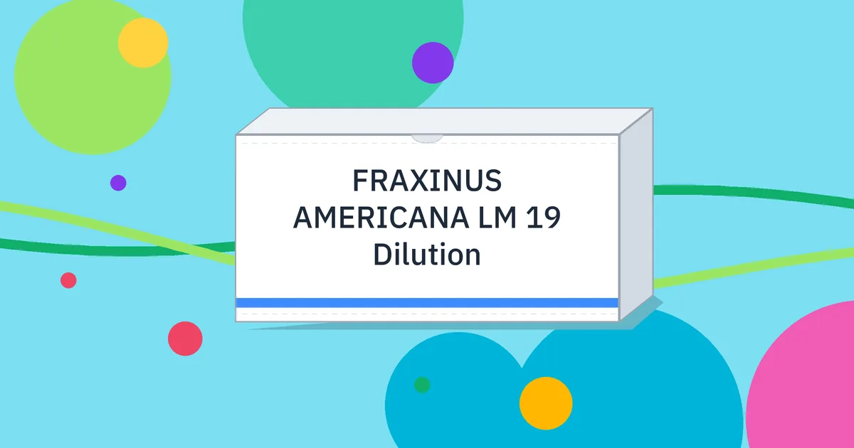 Symbolbild: Packung mit der Aufschrift FRAXINUS AMERICANA LM 19 Dilution (PZN 13491637) – Verfügbarkeit und Bezug in Apotheken in Frankfurt am Main