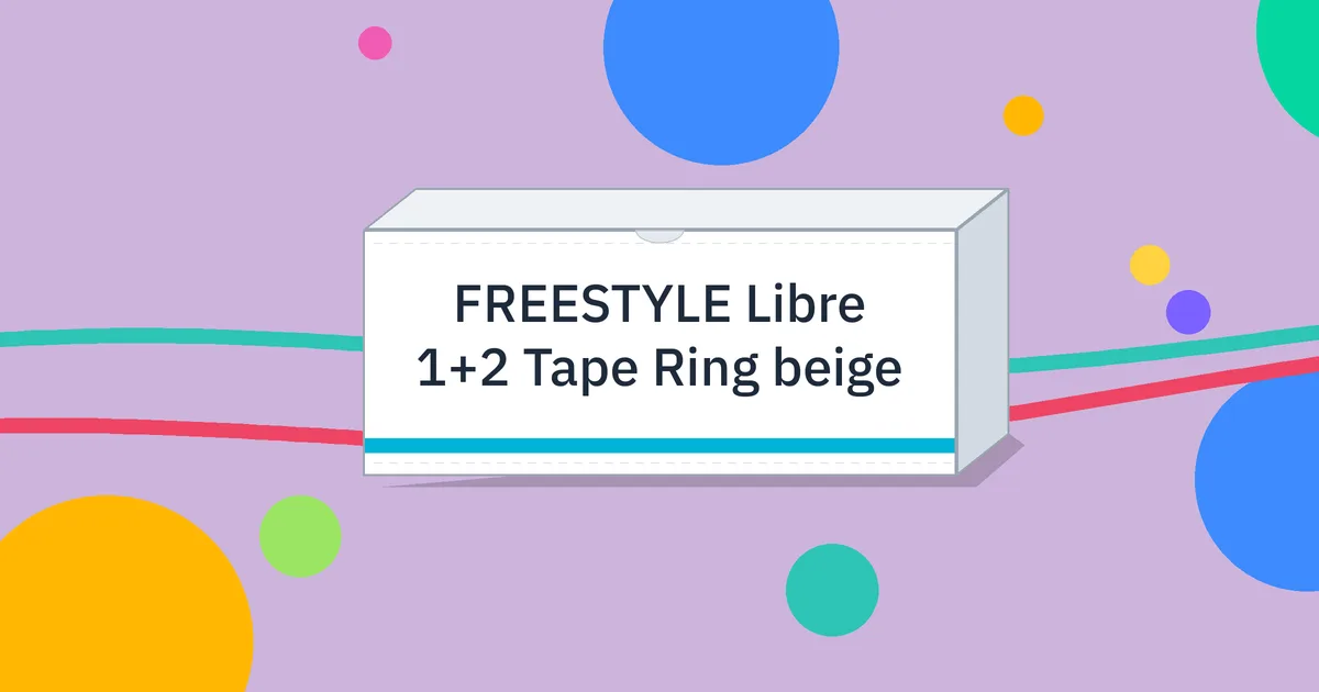 Symbolbild: Packung mit der Aufschrift FREESTYLE Libre 1+2 Tape Ring beige (PZN 18177762) – Verfügbarkeit und Bezug in Apotheken in Frankfurt am Main