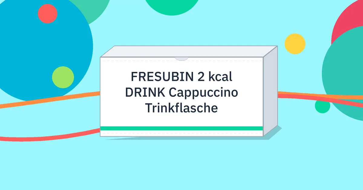 Symbolbild: Packung mit der Aufschrift FRESUBIN 2 kcal DRINK Cappuccino Trinkflasche (PZN 20191806) – Verfügbarkeit und Bezug in Apotheken in Frankfurt am Main
