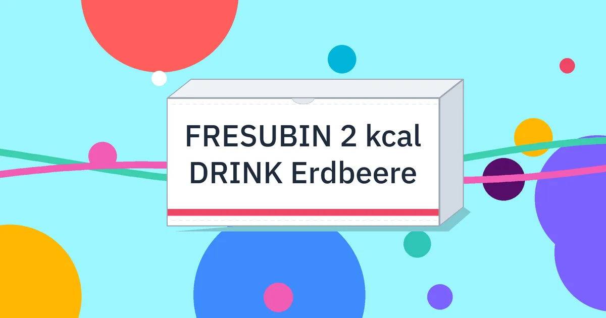 Symbolbild: Packung mit der Aufschrift FRESUBIN 2 kcal DRINK Erdbeere (PZN 19222743) – Verfügbarkeit und Bezug in Apotheken in Frankfurt am Main