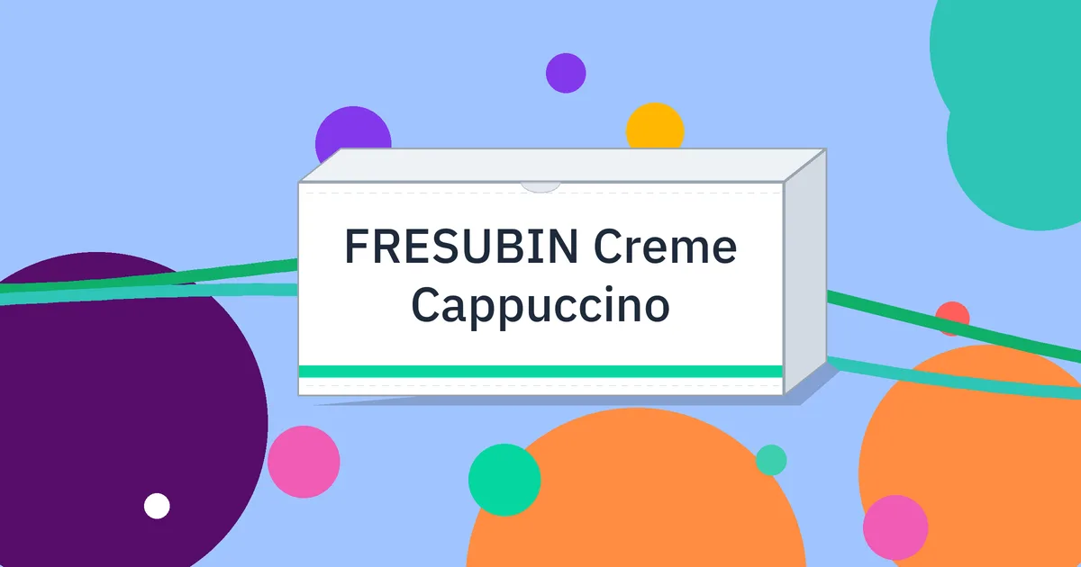 Symbolbild: Packung mit der Aufschrift FRESUBIN Creme Cappuccino (PZN 02539163) – Verfügbarkeit und Bezug in Apotheken in Frankfurt am Main