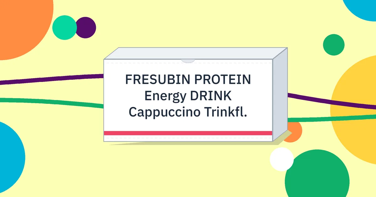 Symbolbild: Packung mit der Aufschrift FRESUBIN PROTEIN Energy DRINK Cappuccino Trinkfl. (PZN 19666569) – Verfügbarkeit und Bezug in Apotheken in Frankfurt am Main