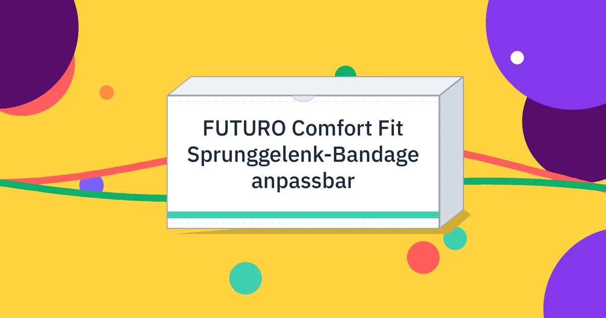 Symbolbild: Packung mit der Aufschrift FUTURO Comfort Fit Sprunggelenk-Bandage anpassbar (PZN 18027956) – Verfügbarkeit und Bezug in Apotheken in Frankfurt am Main