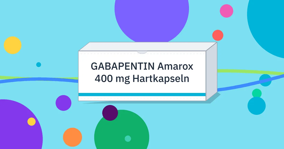 Symbolbild: Packung mit der Aufschrift GABAPENTIN Amarox 400 mg Hartkapseln (PZN 18181893) – Verfügbarkeit und Bezug in Apotheken in Frankfurt am Main