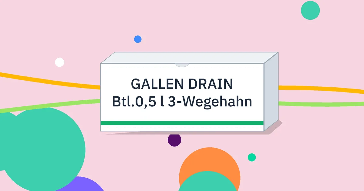Symbolbild: Packung mit der Aufschrift GALLEN DRAIN Btl.0,5 l 3-Wegehahn (PZN 16737530) – Verfügbarkeit und Bezug in Apotheken in Frankfurt am Main