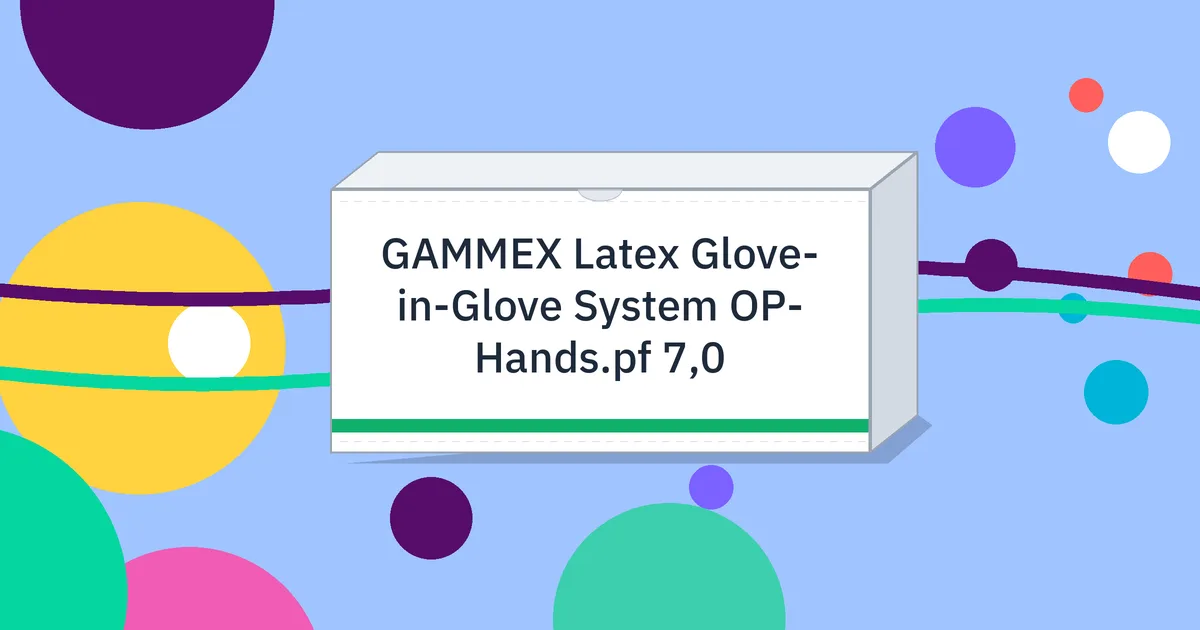 Symbolbild: Packung mit der Aufschrift GAMMEX Latex Glove-in-Glove System OP-Hands.pf 7,0 (PZN 18685429) – Verfügbarkeit und Bezug in Apotheken in Frankfurt am Main