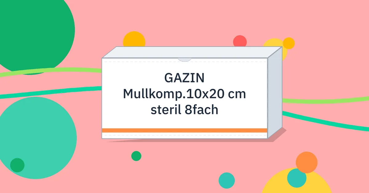 Symbolbild: Packung mit der Aufschrift GAZIN Mullkomp.10x20 cm steril 8fach (PZN 16123354) – Verfügbarkeit und Bezug in Apotheken in Frankfurt am Main