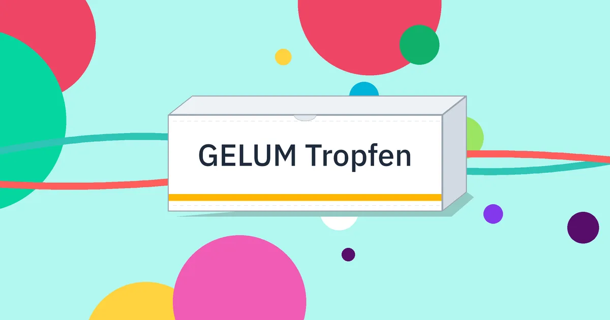 Symbolbild: Packung mit der Aufschrift GELUM Tropfen (PZN 04261967) – Verfügbarkeit und Bezug in Apotheken in Frankfurt am Main