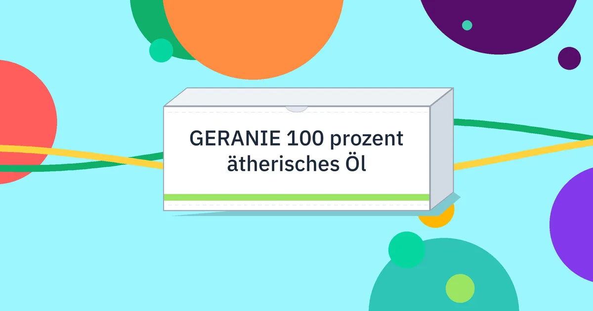 Symbolbild: Packung mit der Aufschrift GERANIE 100 prozent ätherisches Öl (PZN 07204450) – Verfügbarkeit und Bezug in Apotheken in Frankfurt am Main