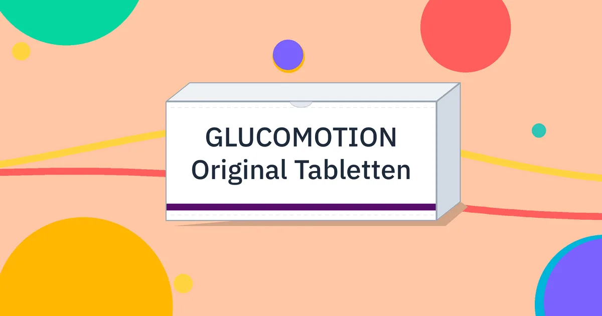 Symbolbild: Packung mit der Aufschrift GLUCOMOTION Original Tabletten (PZN 17890357) – Verfügbarkeit und Bezug in Apotheken in Frankfurt am Main