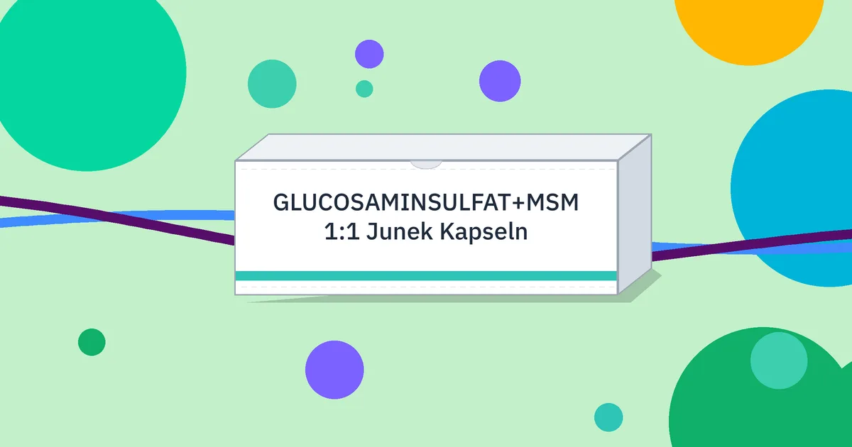 Symbolbild: Packung mit der Aufschrift GLUCOSAMINSULFAT+MSM 1:1 Junek Kapseln (PZN 10052328) – Verfügbarkeit und Bezug in Apotheken in Frankfurt am Main