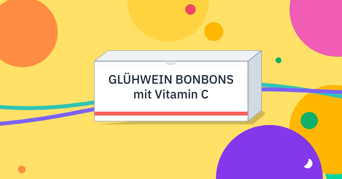 Symbolbild: Packung mit der Aufschrift GLÜHWEIN BONBONS mit Vitamin C (PZN 12576633) – Verfügbarkeit und Bezug in Apotheken in Frankfurt am Main