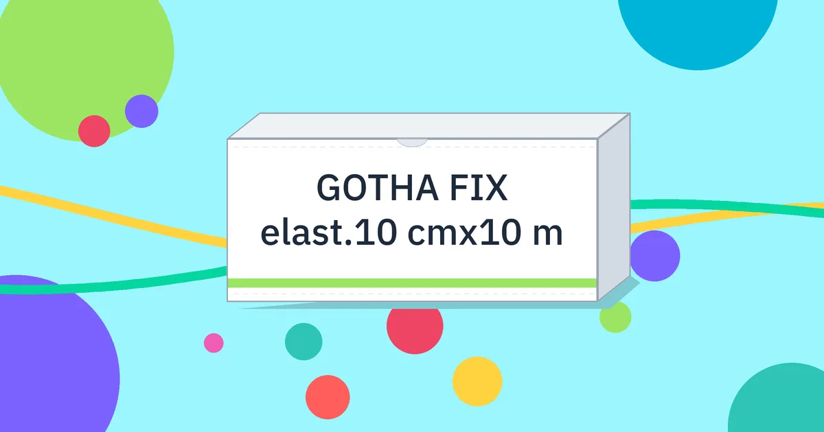 Symbolbild: Packung mit der Aufschrift GOTHA FIX elast.10 cmx10 m (PZN 06887211) – Verfügbarkeit und Bezug in Apotheken in Frankfurt am Main