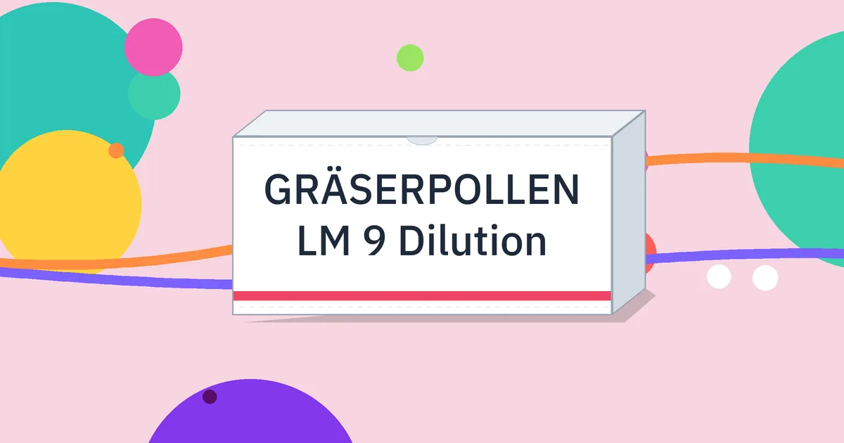 Symbolbild: Packung mit der Aufschrift GRÄSERPOLLEN LM 9 Dilution (PZN 12882100) – Verfügbarkeit und Bezug in Apotheken in Frankfurt am Main