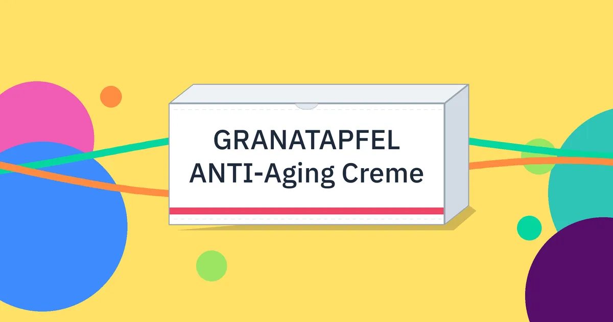Symbolbild: Packung mit der Aufschrift GRANATAPFEL ANTI-Aging Creme (PZN 07107304) – Verfügbarkeit und Bezug in Apotheken in Frankfurt am Main