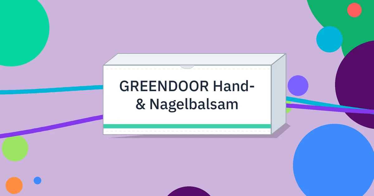 Symbolbild: Packung mit der Aufschrift GREENDOOR Hand- & Nagelbalsam (PZN 15406794) – Verfügbarkeit und Bezug in Apotheken in Frankfurt am Main