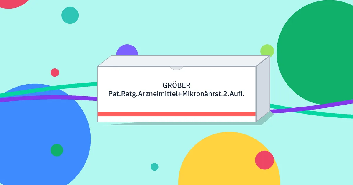 Symbolbild: Packung mit der Aufschrift GRÖBER Pat.Ratg.Arzneimittel+Mikronährst.2.Aufl. (PZN 08876134) – Verfügbarkeit und Bezug in Apotheken in Frankfurt am Main