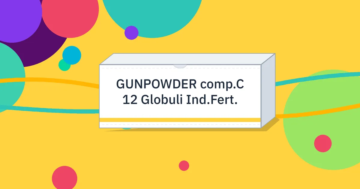 Symbolbild: Packung mit der Aufschrift GUNPOWDER comp.C 12 Globuli Ind.Fert. (PZN 17688348) – Verfügbarkeit und Bezug in Apotheken in Frankfurt am Main