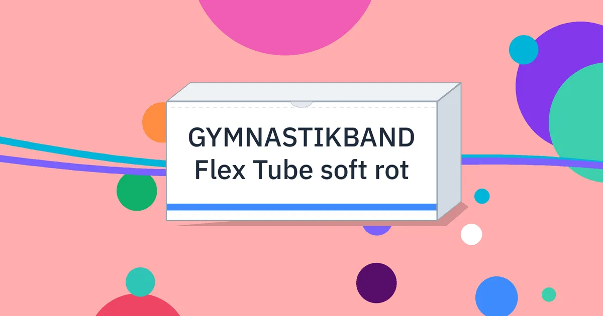 Symbolbild: Packung mit der Aufschrift GYMNASTIKBAND Flex Tube soft rot (PZN 04935259) – Verfügbarkeit und Bezug in Apotheken in Frankfurt am Main