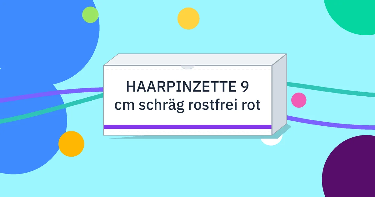 Symbolbild: Packung mit der Aufschrift HAARPINZETTE 9 cm schräg rostfrei rot (PZN 17287307) – Verfügbarkeit und Bezug in Apotheken in Frankfurt am Main