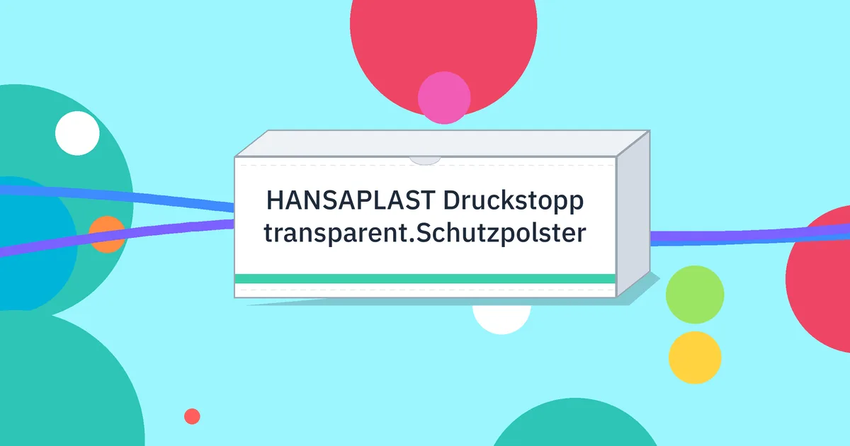 Symbolbild: Packung mit der Aufschrift HANSAPLAST Druckstopp transparent.Schutzpolster (PZN 06080299) – Verfügbarkeit und Bezug in Apotheken in Frankfurt am Main