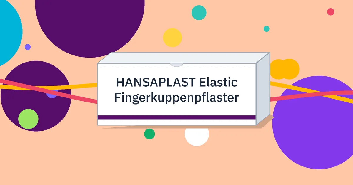 Symbolbild: Packung mit der Aufschrift HANSAPLAST Elastic Fingerkuppenpflaster (PZN 14284521) – Verfügbarkeit und Bezug in Apotheken in Frankfurt am Main