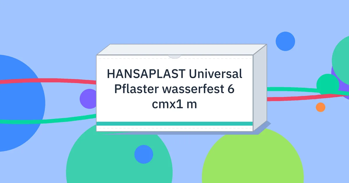 Symbolbild: Packung mit der Aufschrift HANSAPLAST Universal Pflaster wasserfest 6 cmx1 m (PZN 19288624) – Verfügbarkeit und Bezug in Apotheken in Frankfurt am Main