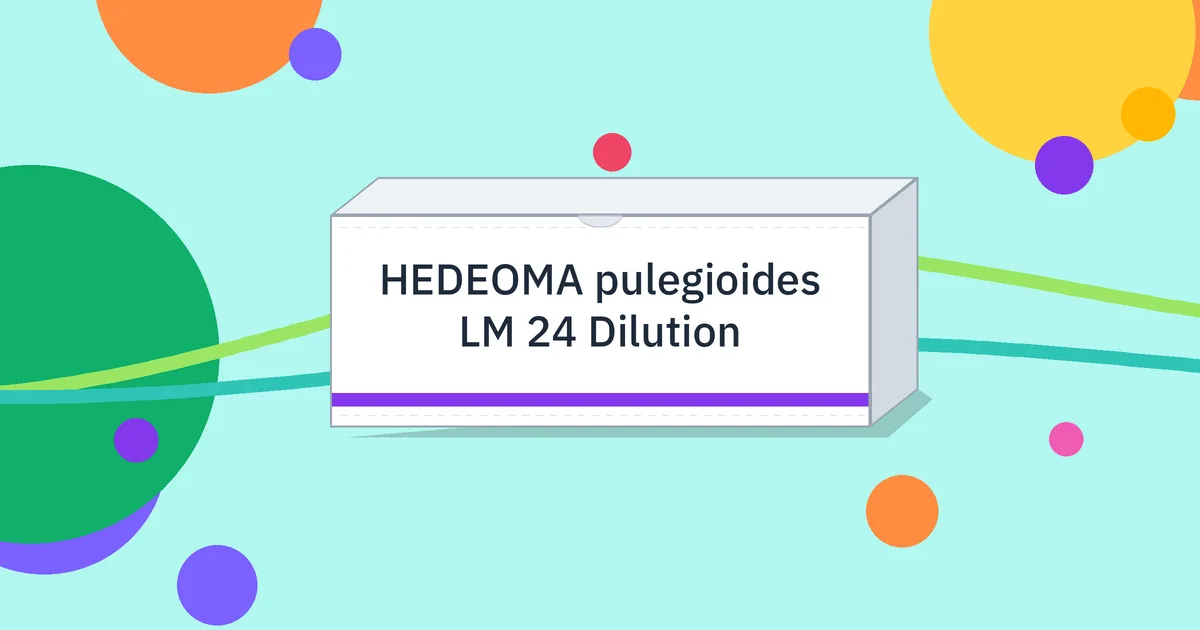 Symbolbild: Packung mit der Aufschrift HEDEOMA pulegioides LM 24 Dilution (PZN 13551316) – Verfügbarkeit und Bezug in Apotheken in Frankfurt am Main