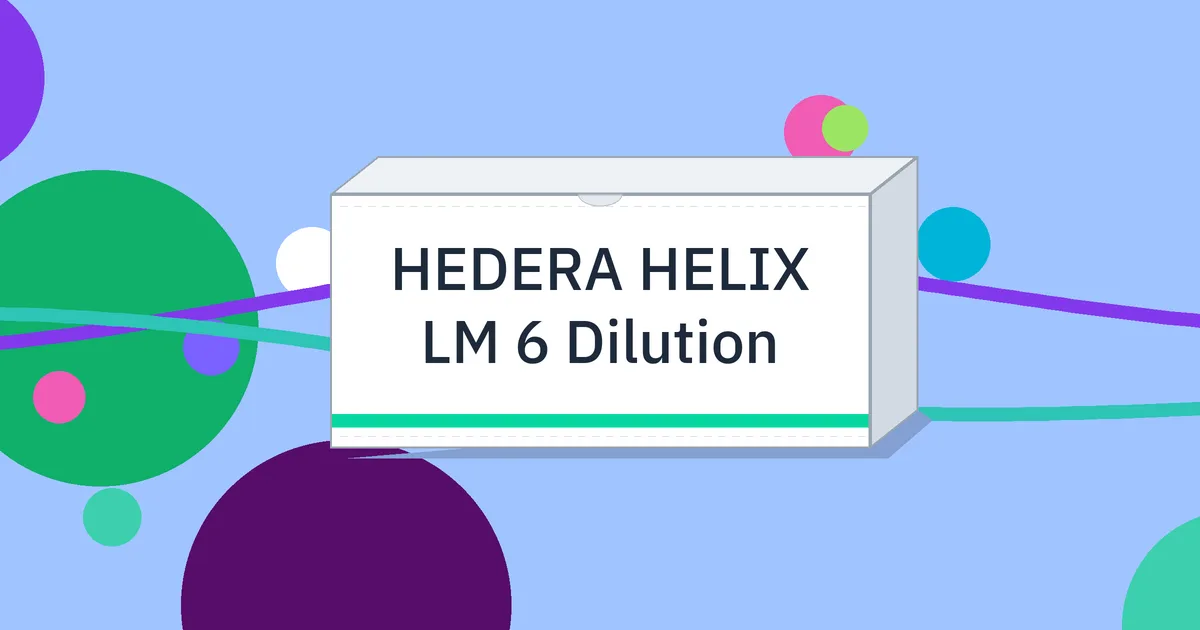 Symbolbild: Packung mit der Aufschrift HEDERA HELIX LM 6 Dilution (PZN 12885274) – Verfügbarkeit und Bezug in Apotheken in Frankfurt am Main