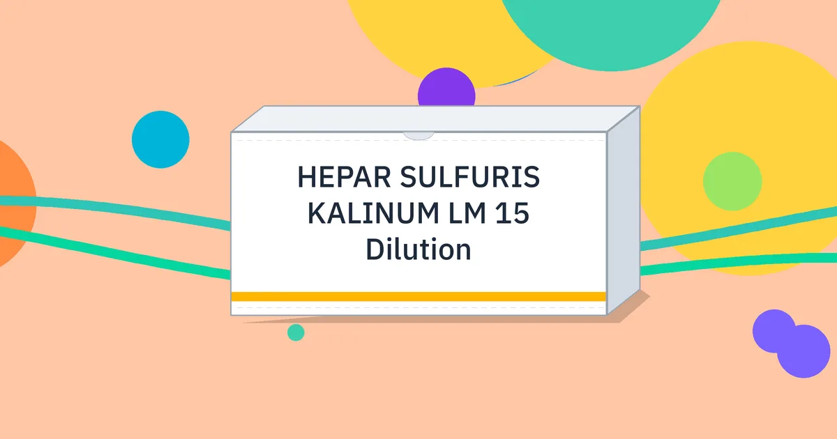 Symbolbild: Packung mit der Aufschrift HEPAR SULFURIS KALINUM LM 15 Dilution (PZN 12887907) – Verfügbarkeit und Bezug in Apotheken in Frankfurt am Main