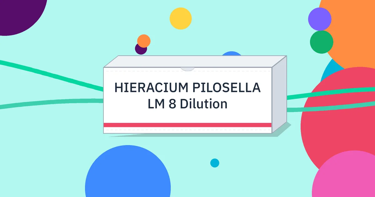 Symbolbild: Packung mit der Aufschrift HIERACIUM PILOSELLA LM 8 Dilution (PZN 13553427) – Verfügbarkeit und Bezug in Apotheken in Frankfurt am Main