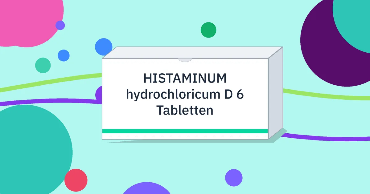 Symbolbild: Packung mit der Aufschrift HISTAMINUM hydrochloricum D 6 Tabletten (PZN 04220431) – Verfügbarkeit und Bezug in Apotheken in Frankfurt am Main