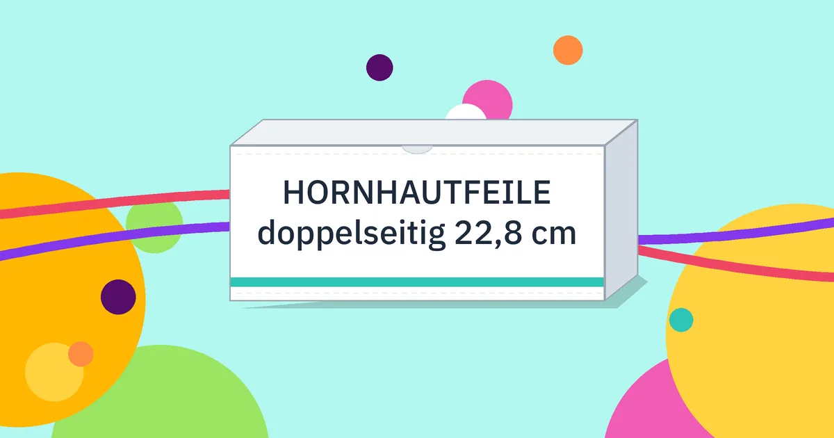Symbolbild: Packung mit der Aufschrift HORNHAUTFEILE doppelseitig 22,8 cm (PZN 14155195) – Verfügbarkeit und Bezug in Apotheken in Frankfurt am Main