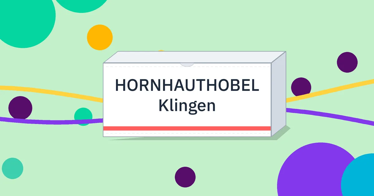 Symbolbild: Packung mit der Aufschrift HORNHAUTHOBEL Klingen (PZN 06092434) – Verfügbarkeit und Bezug in Apotheken in Frankfurt am Main