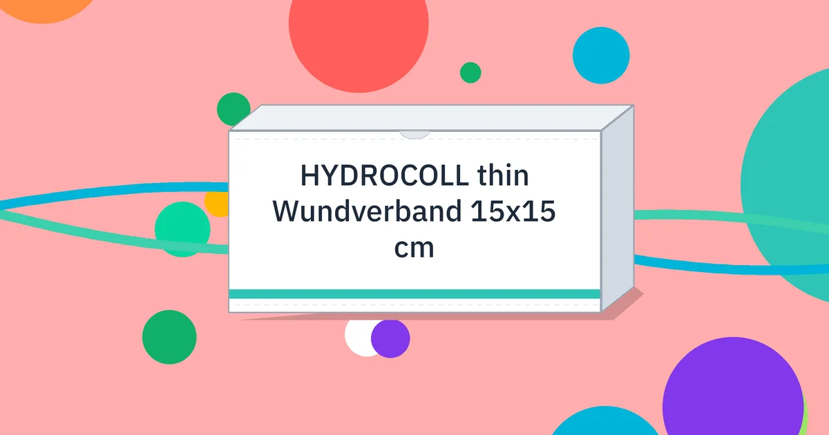 Symbolbild: Packung mit der Aufschrift HYDROCOLL thin Wundverband 15x15 cm (PZN 12594200) – Verfügbarkeit und Bezug in Apotheken in Frankfurt am Main