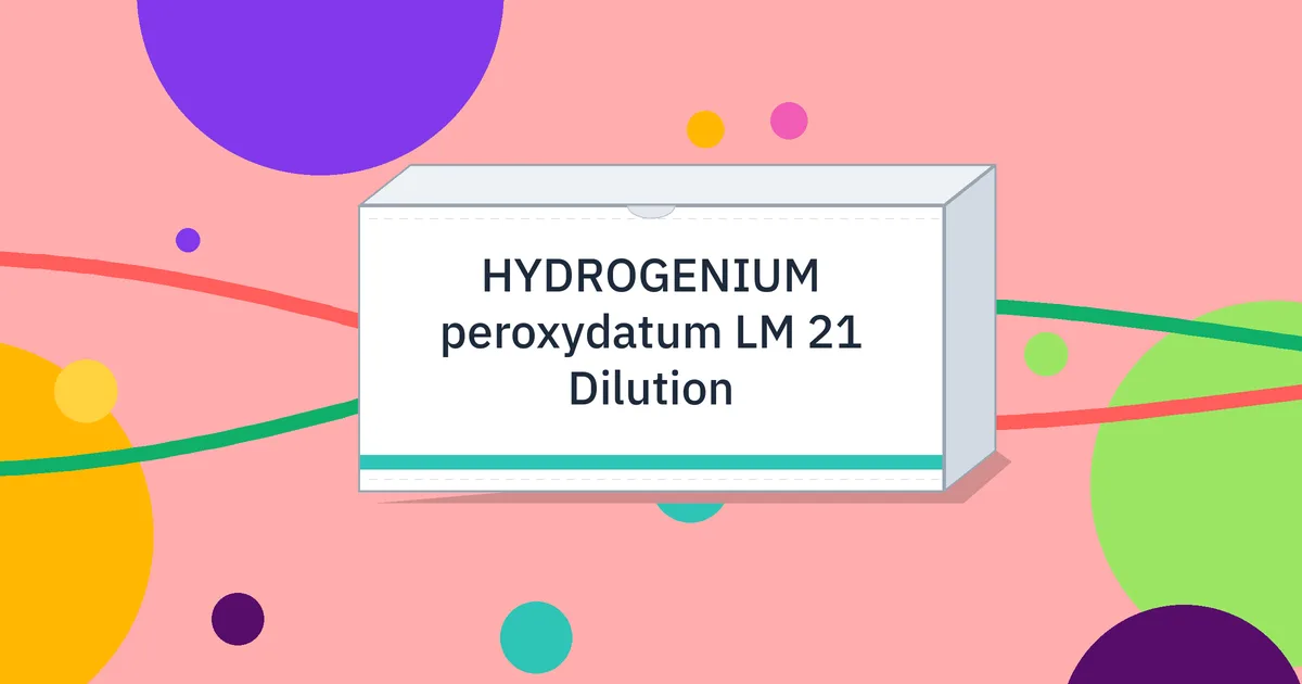 Symbolbild: Packung mit der Aufschrift HYDROGENIUM peroxydatum LM 21 Dilution (PZN 13557342) – Verfügbarkeit und Bezug in Apotheken in Frankfurt am Main