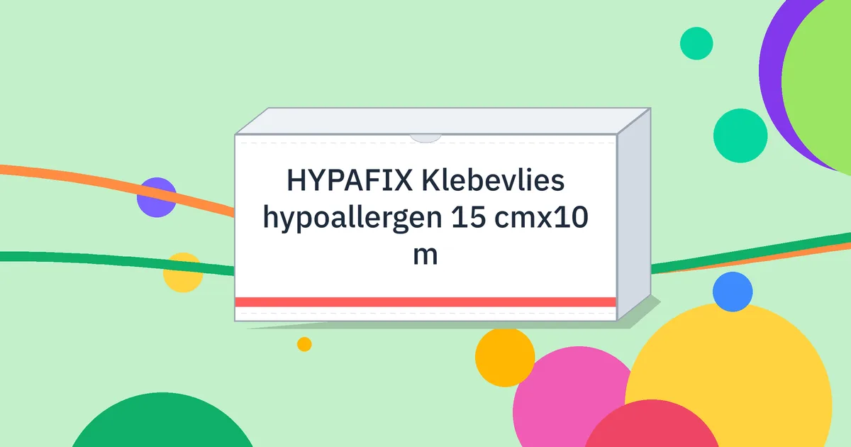 Symbolbild: Packung mit der Aufschrift HYPAFIX Klebevlies hypoallergen 15 cmx10 m (PZN 09080242) – Verfügbarkeit und Bezug in Apotheken in Frankfurt am Main