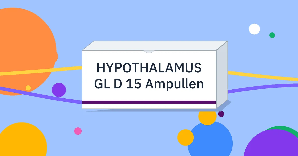 Symbolbild: Packung mit der Aufschrift HYPOTHALAMUS GL D 15 Ampullen (PZN 03356424) – Verfügbarkeit und Bezug in Apotheken in Frankfurt am Main