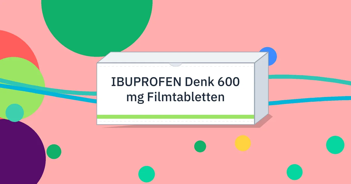 Symbolbild: Packung mit der Aufschrift IBUPROFEN Denk 600 mg Filmtabletten (PZN 16703347) – Verfügbarkeit und Bezug in Apotheken in Frankfurt am Main