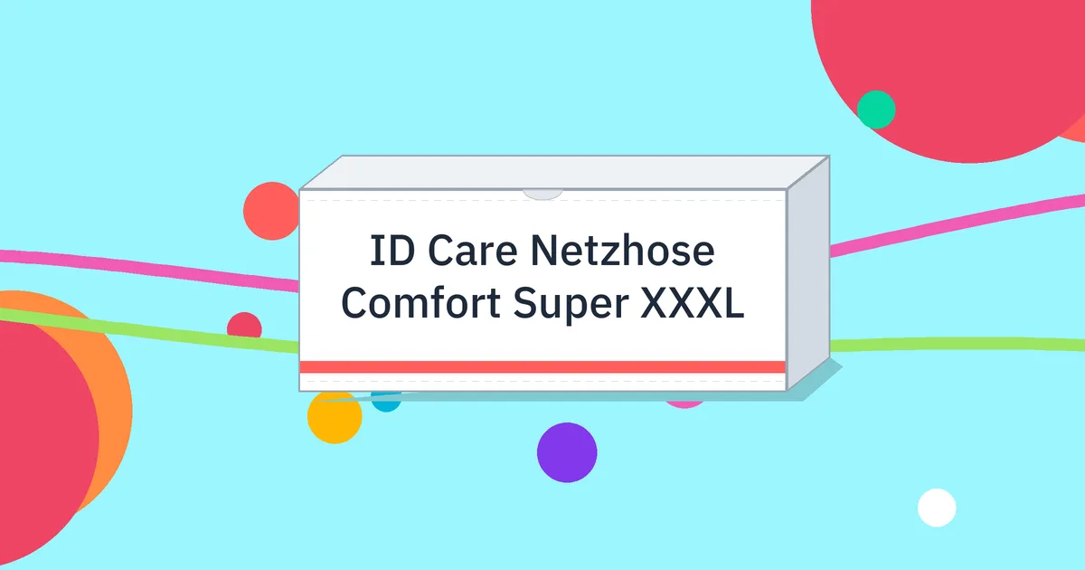 Symbolbild: Packung mit der Aufschrift ID Care Netzhose Comfort Super XXXL (PZN 18874314) – Verfügbarkeit und Bezug in Apotheken in Frankfurt am Main