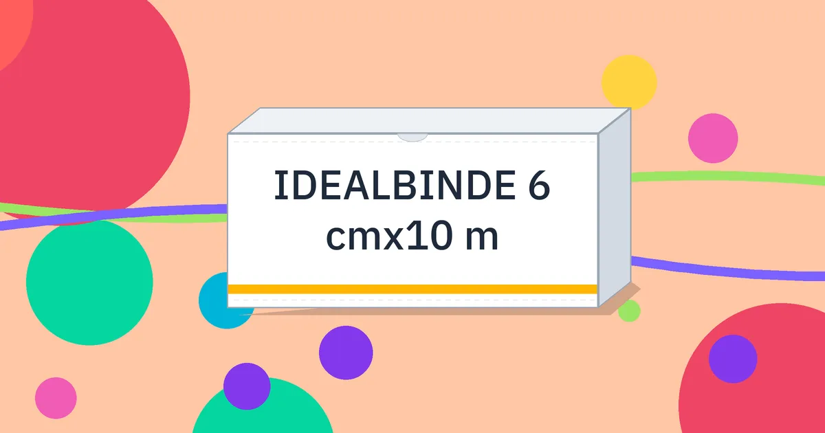 Symbolbild: Packung mit der Aufschrift IDEALBINDE 6 cmx10 m (PZN 08858449) – Verfügbarkeit und Bezug in Apotheken in Frankfurt am Main