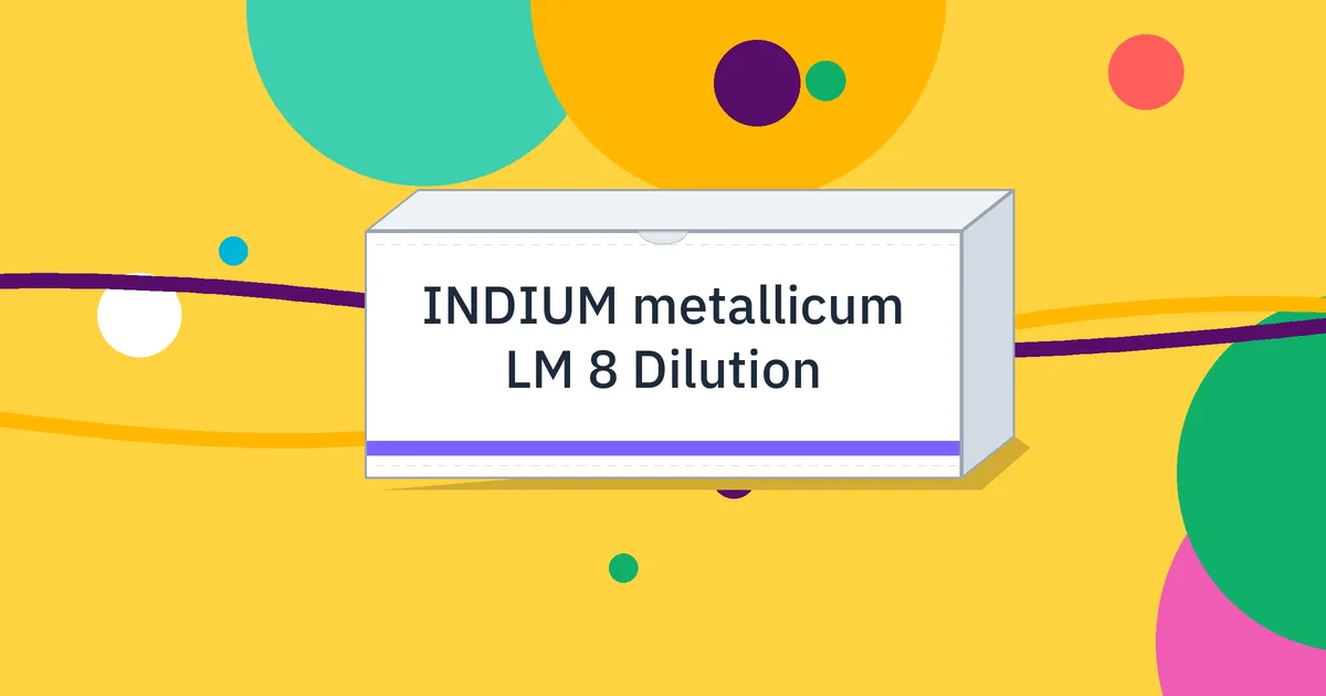 Symbolbild: Packung mit der Aufschrift INDIUM metallicum LM 8 Dilution (PZN 12912491) – Verfügbarkeit und Bezug in Apotheken in Frankfurt am Main