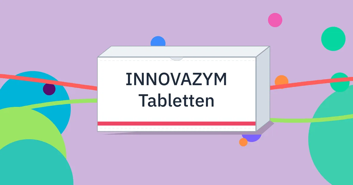 Symbolbild: Packung mit der Aufschrift INNOVAZYM Tabletten (PZN 06816613) – Verfügbarkeit und Bezug in Apotheken in Frankfurt am Main