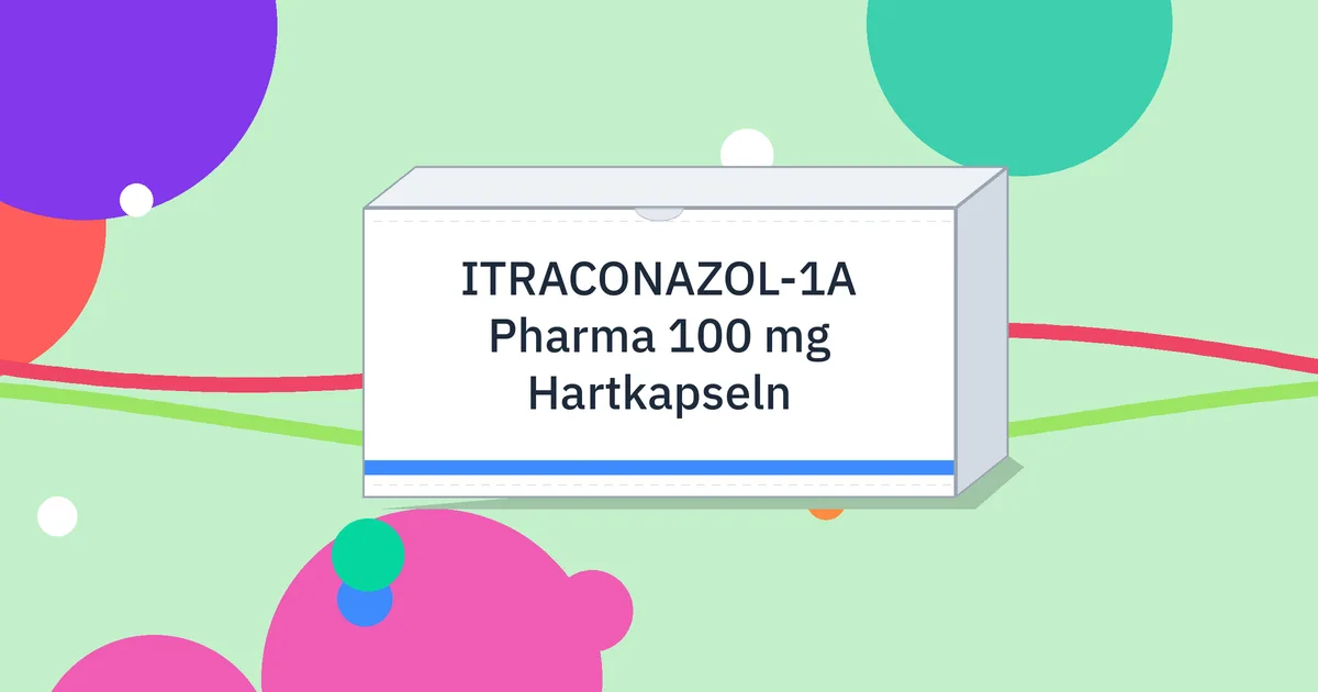 Symbolbild: Packung mit der Aufschrift ITRACONAZOL-1A Pharma 100 mg Hartkapseln (PZN 09384025) – Verfügbarkeit und Bezug in Apotheken in Frankfurt am Main