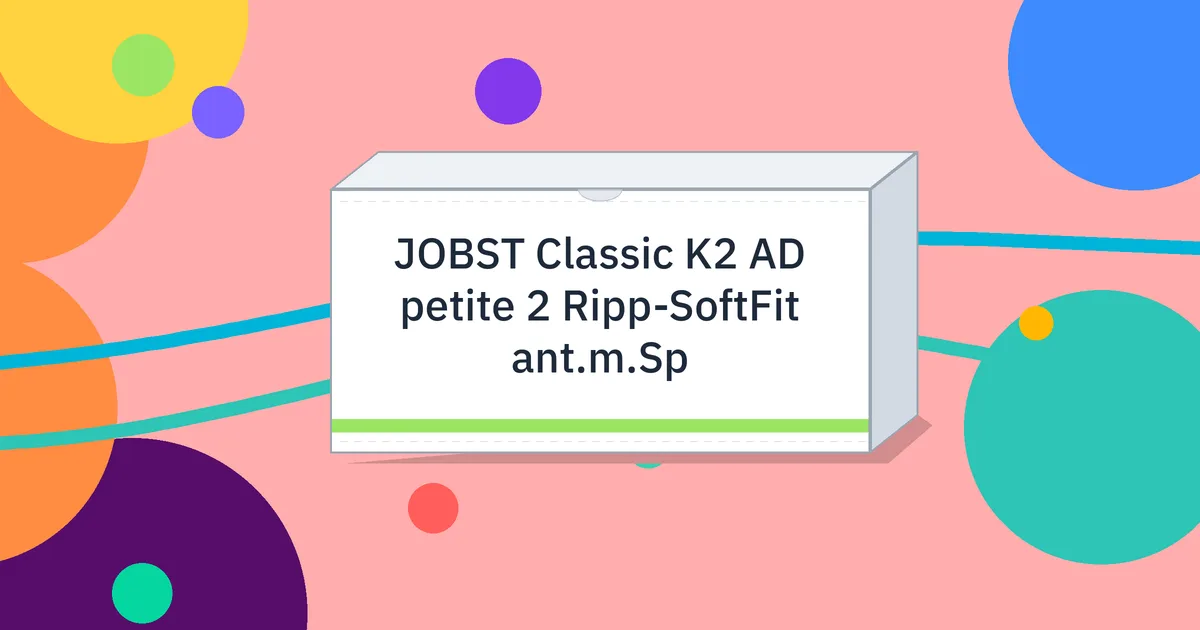 Symbolbild: Packung mit der Aufschrift JOBST Classic K2 AD petite 2 Ripp-SoftFit ant.m.Sp (PZN 14222939) – Verfügbarkeit und Bezug in Apotheken in Frankfurt am Main