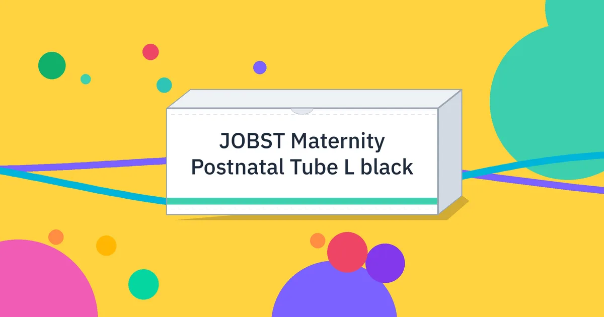 Symbolbild: Packung mit der Aufschrift JOBST Maternity Postnatal Tube L black (PZN 18311456) – Verfügbarkeit und Bezug in Apotheken in Frankfurt am Main